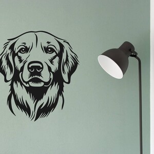Golden Retriever Face Dog Head Vector Line File for Cutting, Vinyl ...