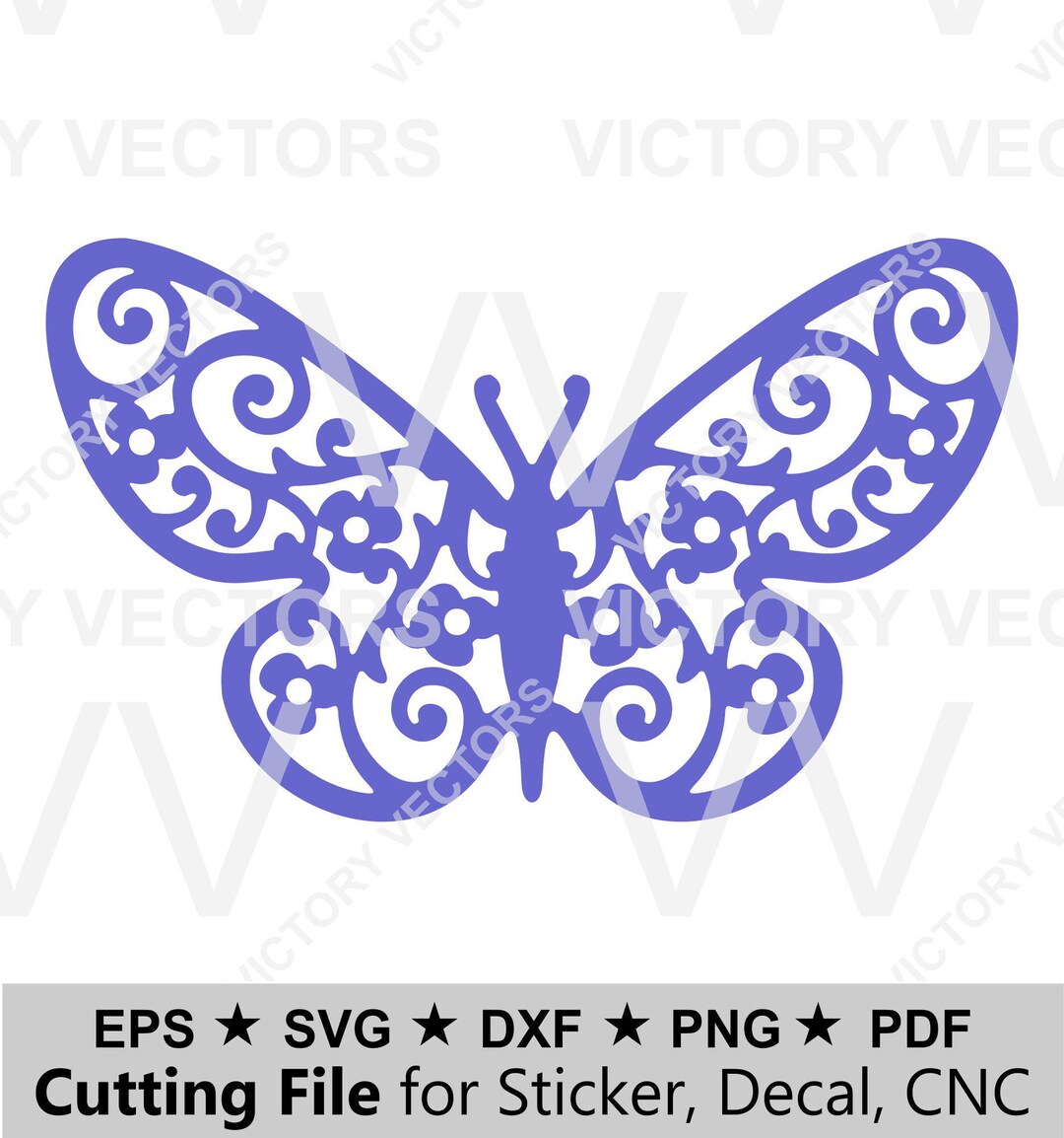 Filigree Butterfly No3 Vector Line Cutting File Vinyl and Laser, SVG ...