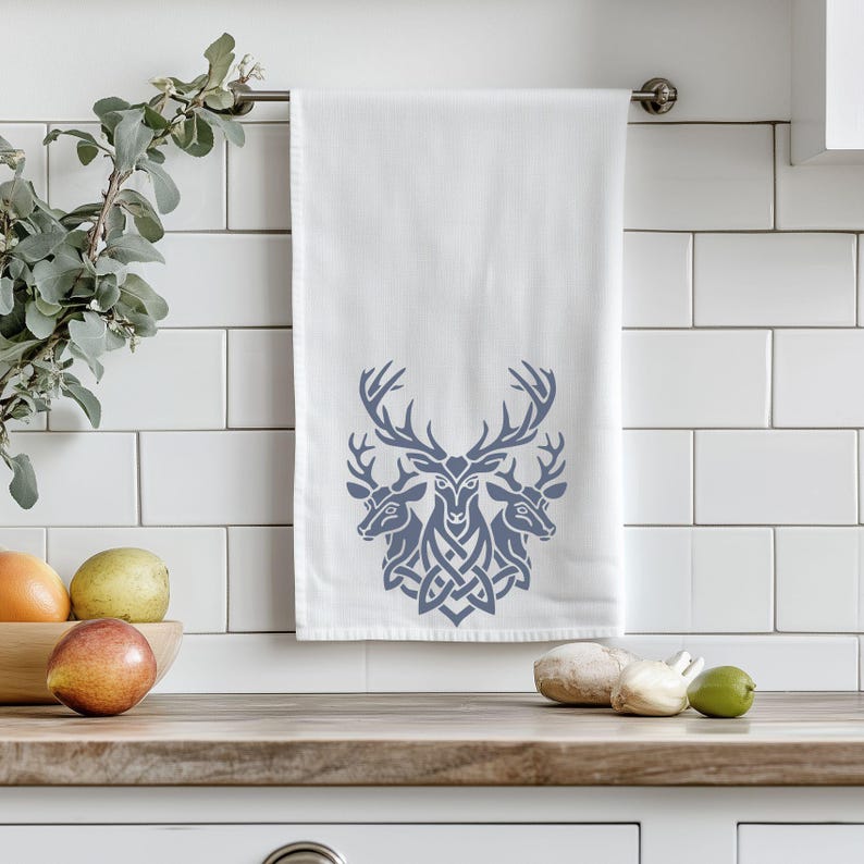 Celtic Stag Head Deer Antlers Knot Tribal Vector File for Cut, Print ...