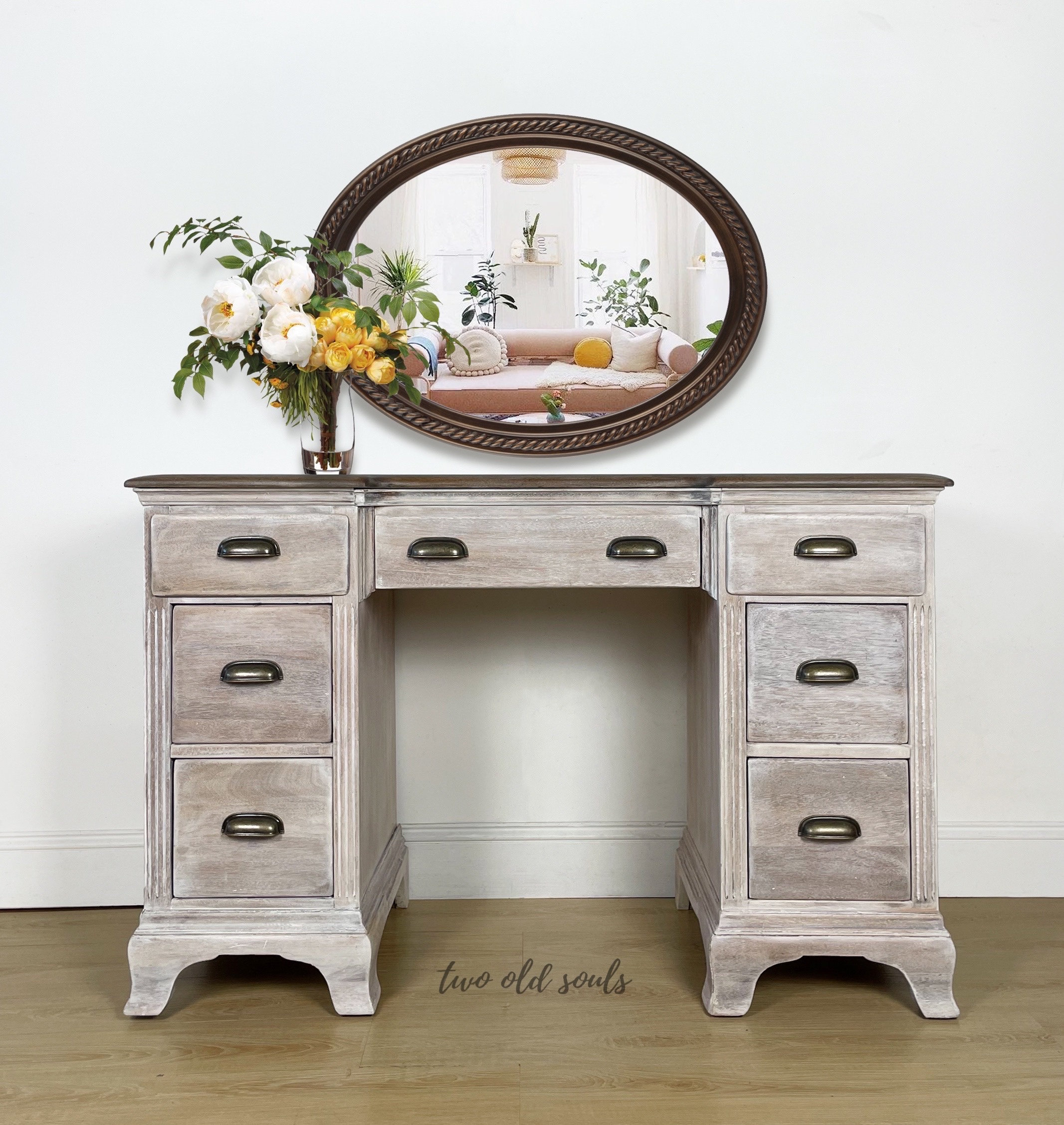 Writing Desk Driftwood Mirror