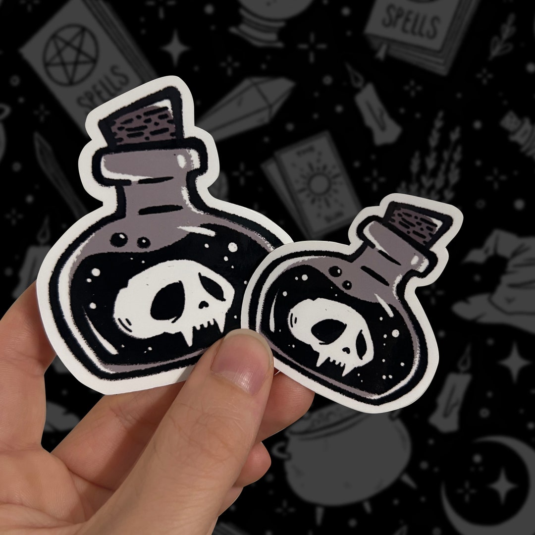 POTION SKULL STICKER Halloween, Spooky, Potion Glossy Sticker - Etsy