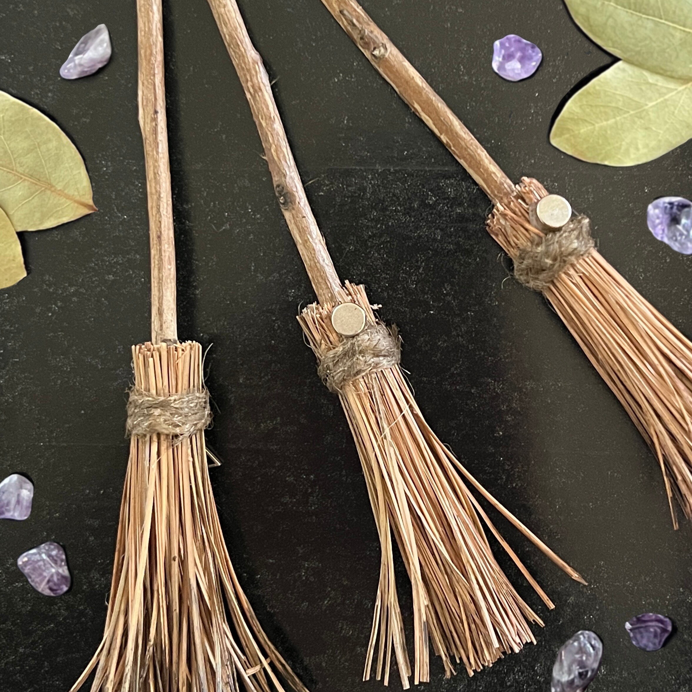 6 Mini Besom Witch Broom, MAGNET , ORNAMENT, Altar Witchcraft Decor, Wicca Handmade Witchy Broom ...