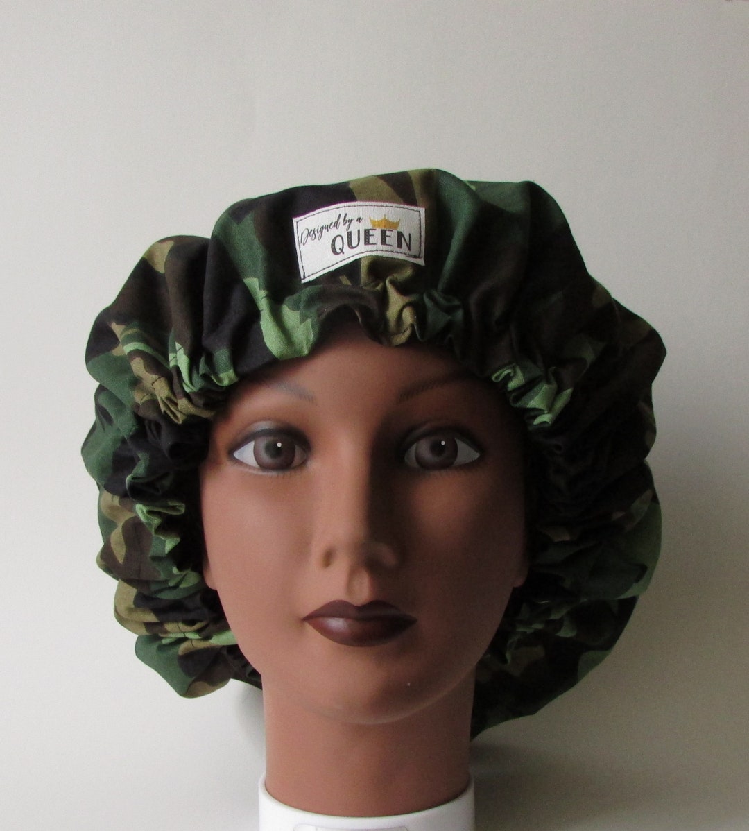 Camouflage Satin Bonnet | Unisex Sleep Cap, Hair Protection - Etsy