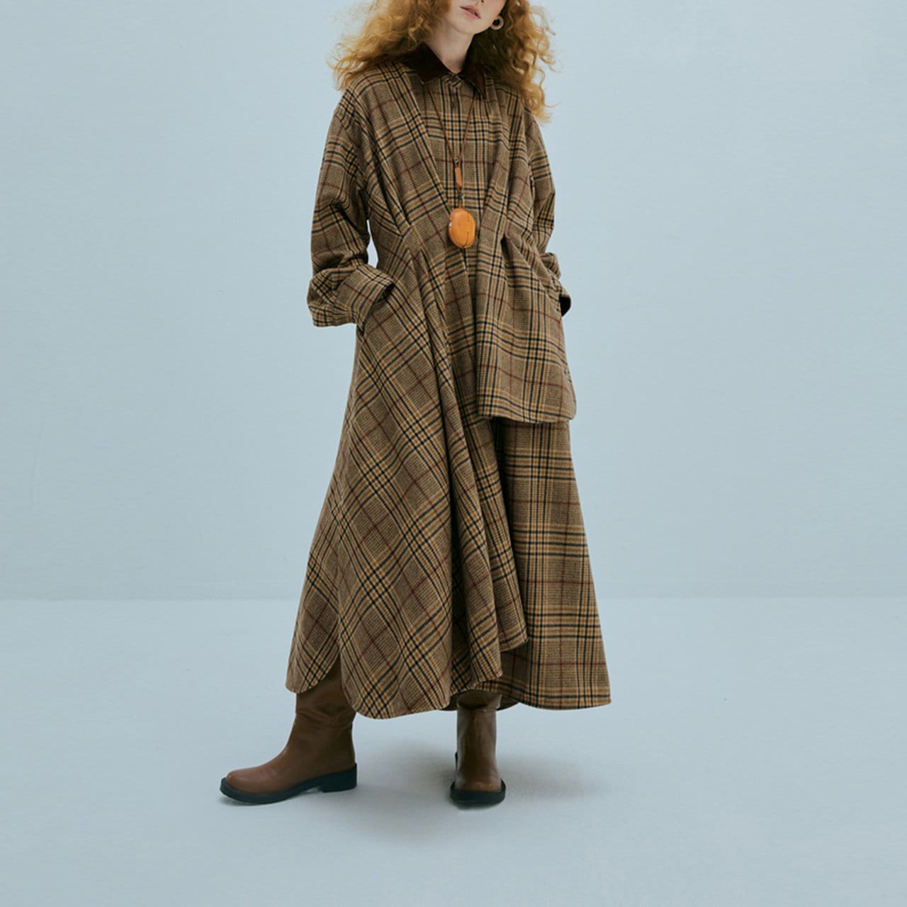 Women's Wool Dress, Plaid Wool Dress Winter Warm Dress, Long Sleeve ...