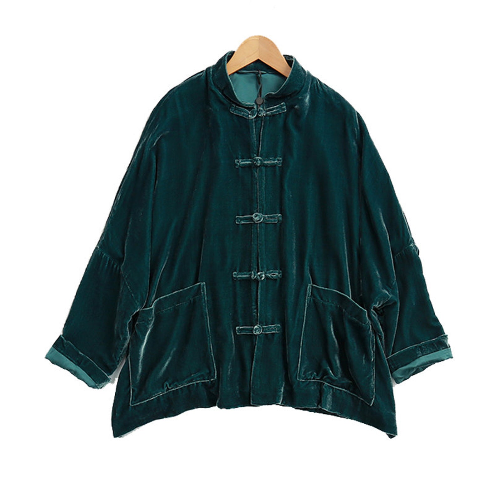 Spring Wear Elegant Silk Velvet Jacket, Silk Velvet Top With Stand ...