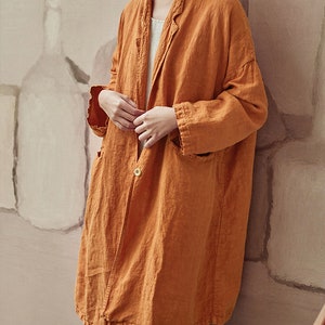 Loose Linen Coat Linen Duster - Vintage Linen Cardigan Linen Duster ...