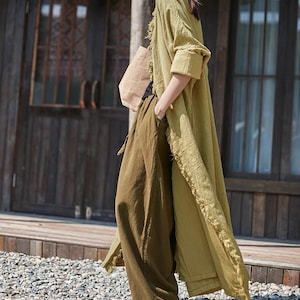Handmade Linen Duster Cardigan, Oversized Retro Jacket - Etsy