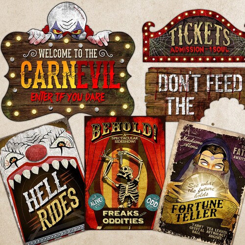 Scary Clown Welcome Sign Haunted Circus Sign Halloween | Etsy