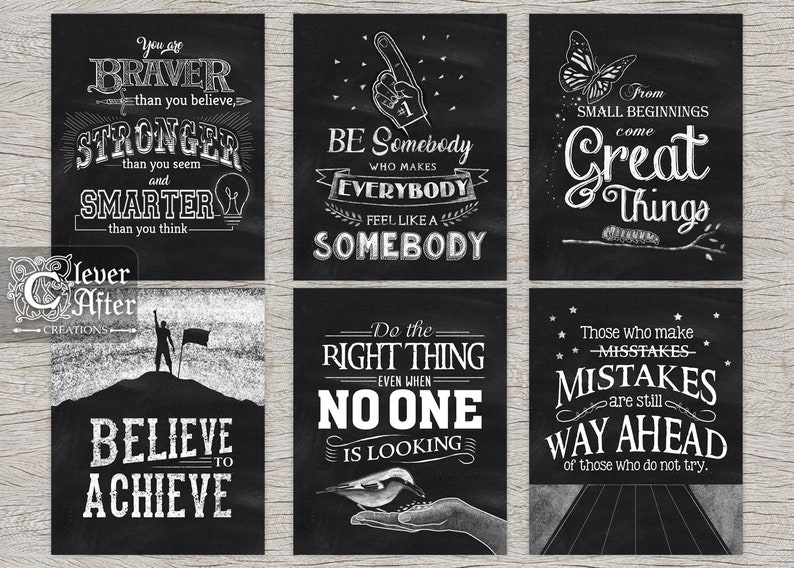 Printable Classroom Quotes Class Quotations Chalkboard Poster | Etsy