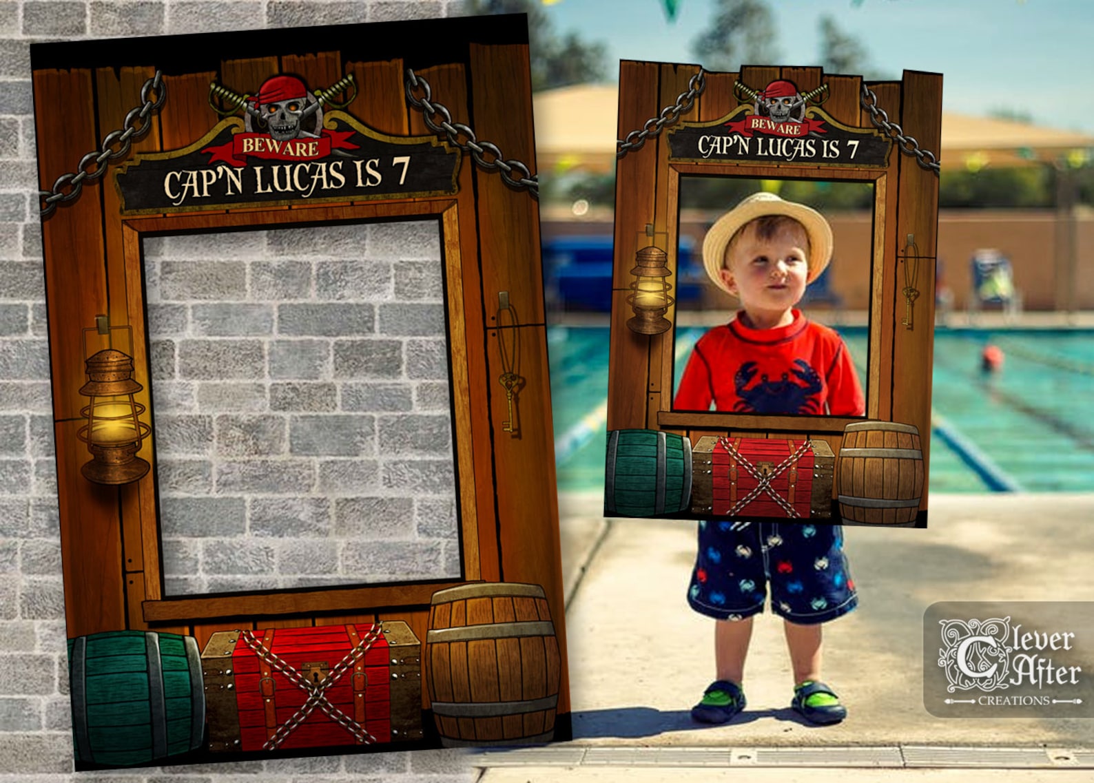 Pirate Photobooth Frame Ahoy Pirate Captain Photo Booth Party - Etsy