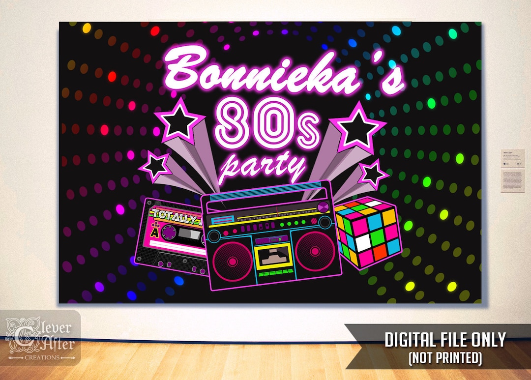 80s Party Backdrop 80's Birthday Background 1980 Theme - Etsy Canada