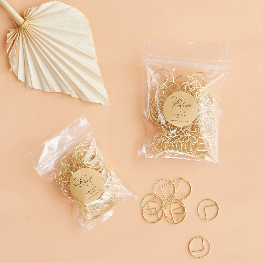 Circle Shape Paperclips - Gold | Gold Paperclips - Etsy