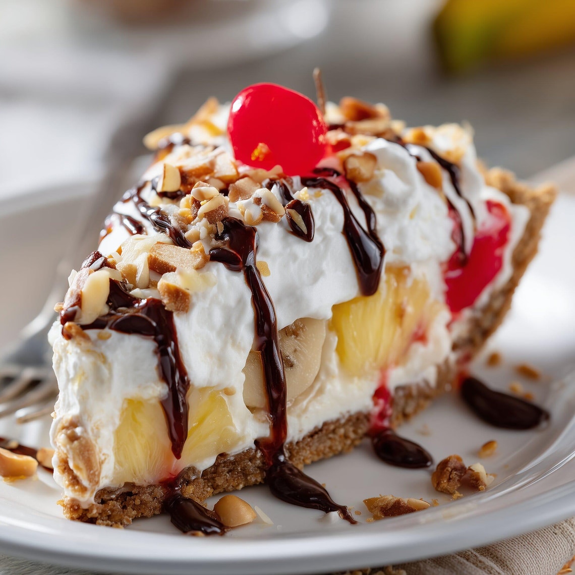 Banana Split Pie Recipe PDF, Classic No Bake Dessert, Easy Digital ...