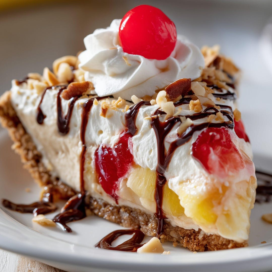 Banana Split Pie Recipe PDF, Classic No Bake Dessert, Easy Digital ...