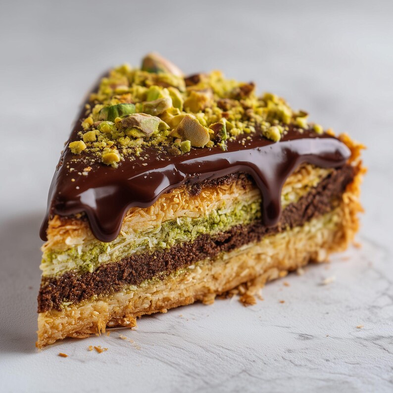 Dubai Chocolate Pie Recipe PDF, Luxurious Middle Eastern Dessert, Pistachio Chocolate Pie ...