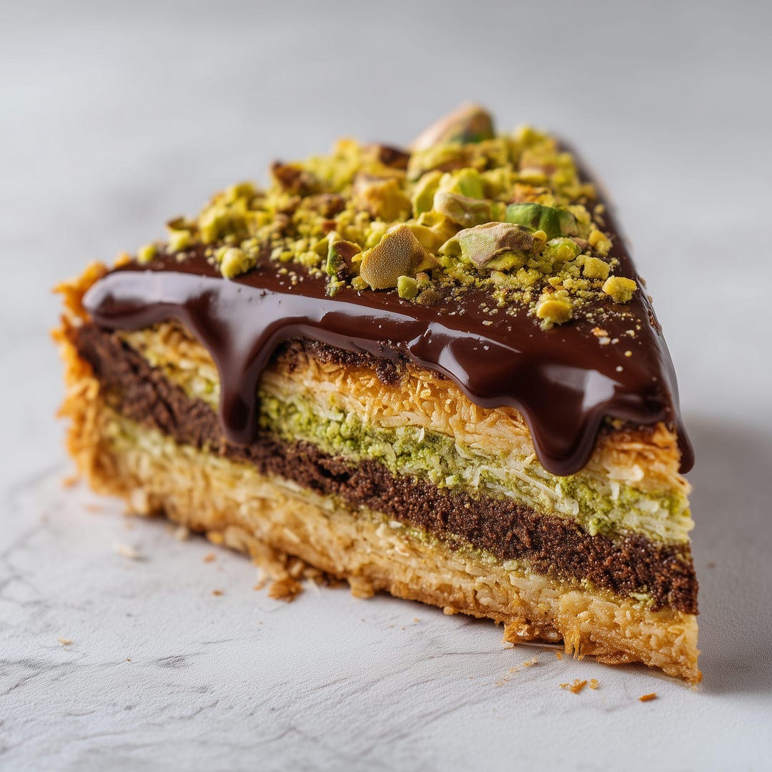 Dubai Chocolate Pie Recipe PDF, Luxurious Middle Eastern Dessert, Pistachio Chocolate Pie ...