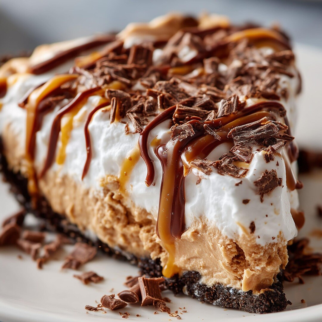 No Bake Chocolate Fluffernutter Pie Recipe PDF, Easy Marshmallow Peanut ...