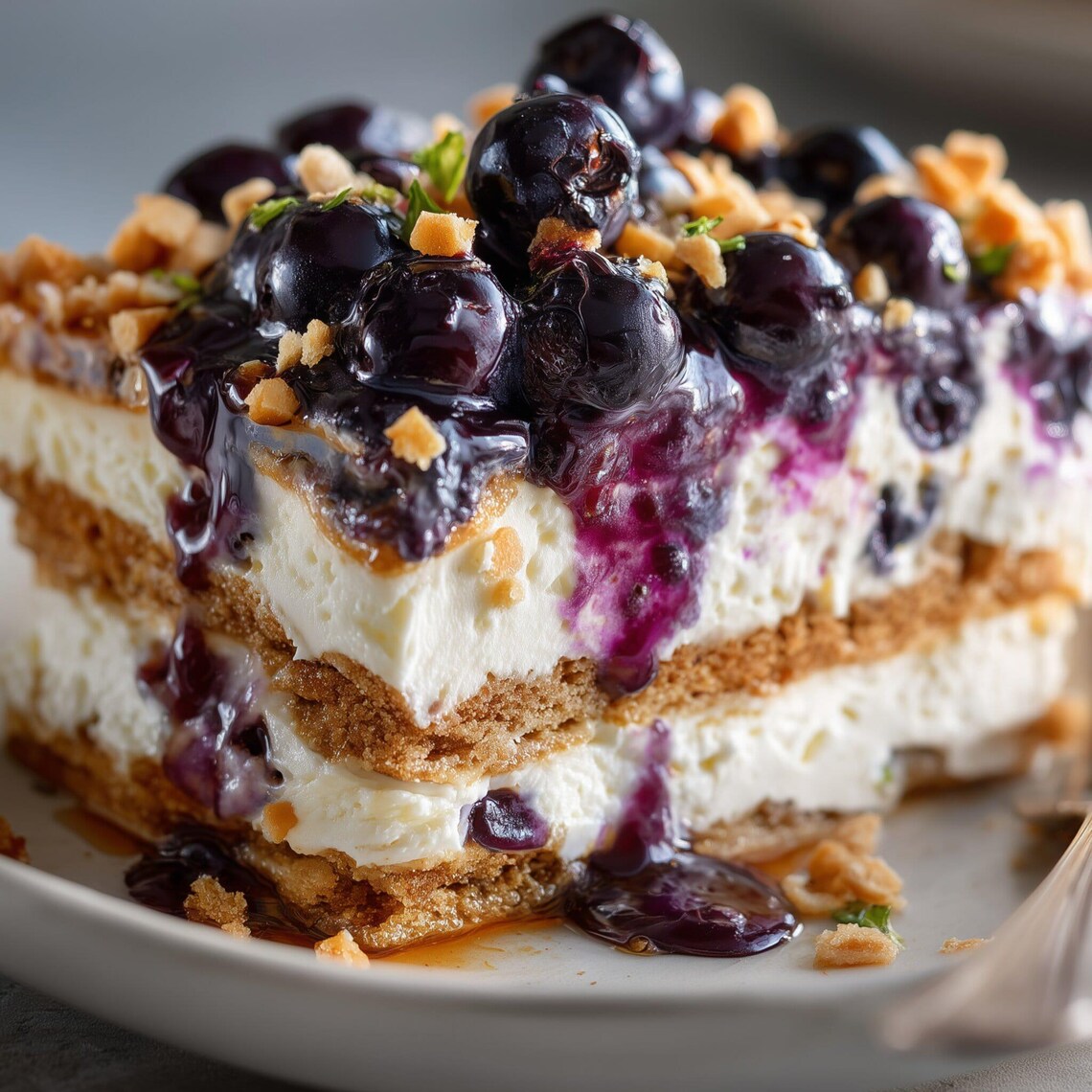 No Bake Blueberry Cheesecake Icebox Cake Recipe PDF, Easy Creamy ...