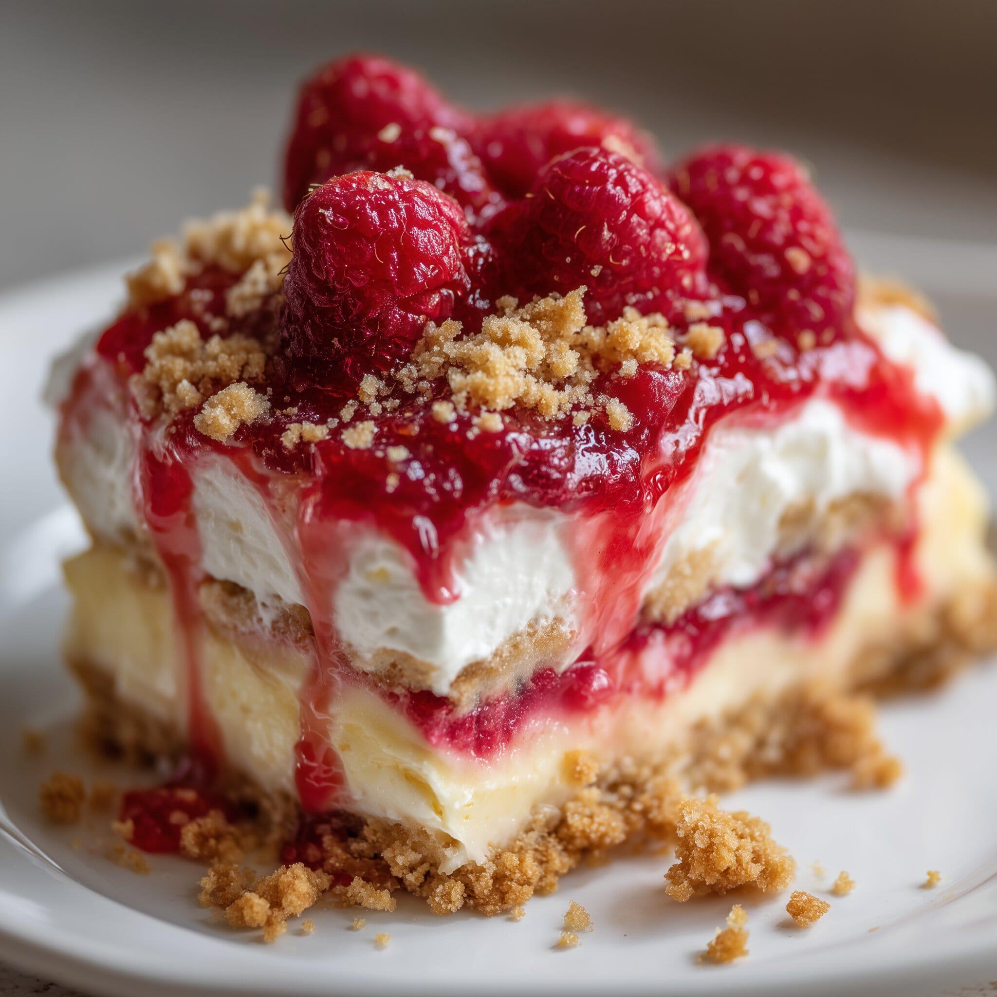No Bake Raspberry Cheesecake Lasagna Recipe PDF, Easy Creamy Dessert ...