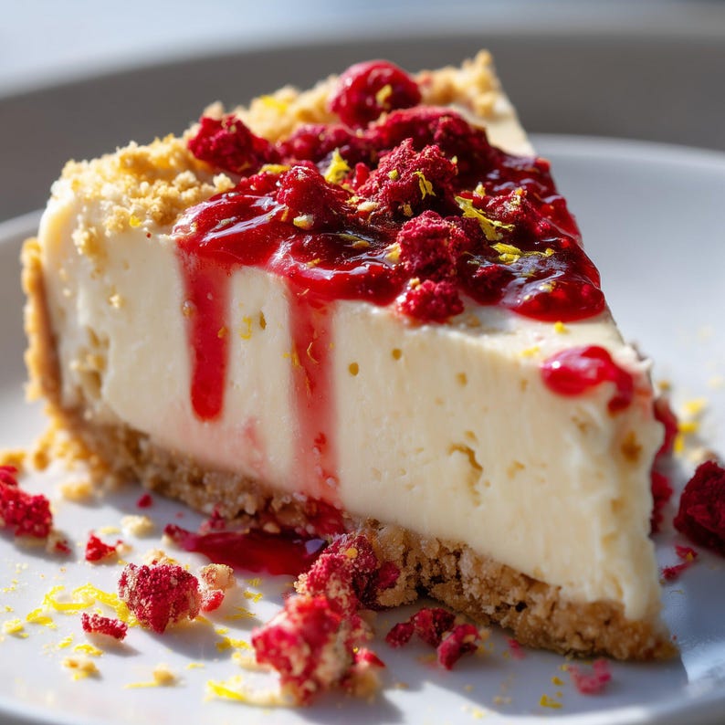 No Bake Lemon Raspberry Cheesecake Recipe PDF, Creamy Citrus Dessert ...