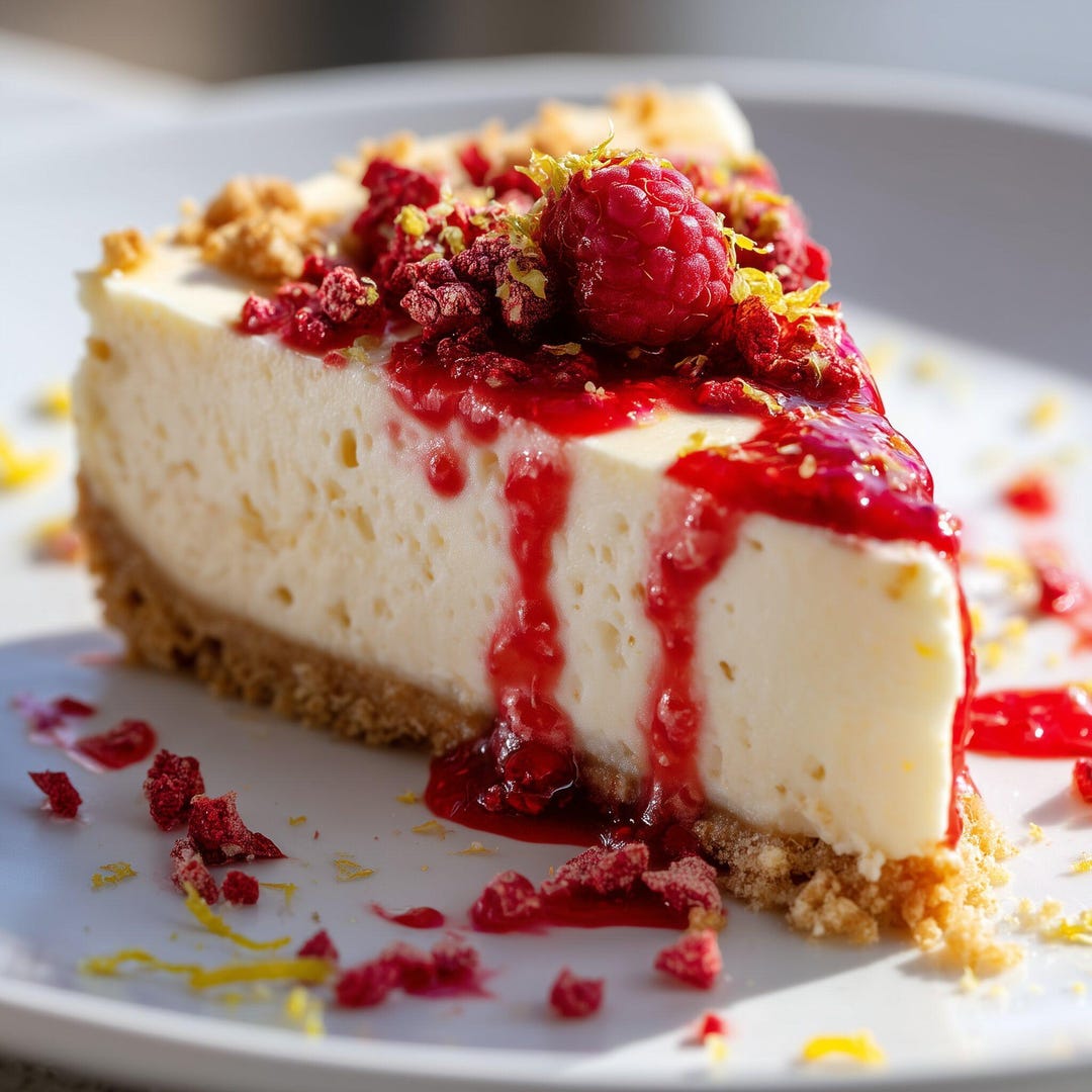 No Bake Lemon Raspberry Cheesecake Recipe PDF, Creamy Citrus Dessert ...
