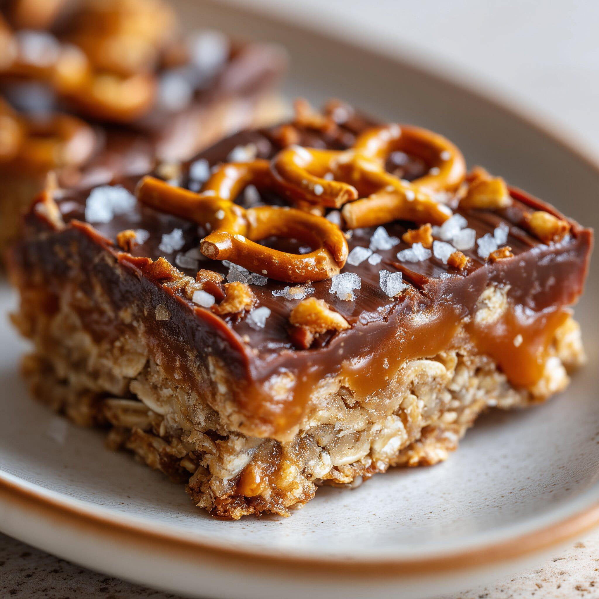 No Bake Salted Caramel Pretzel Bars Recipe PDF, Easy Sweet & Salty ...
