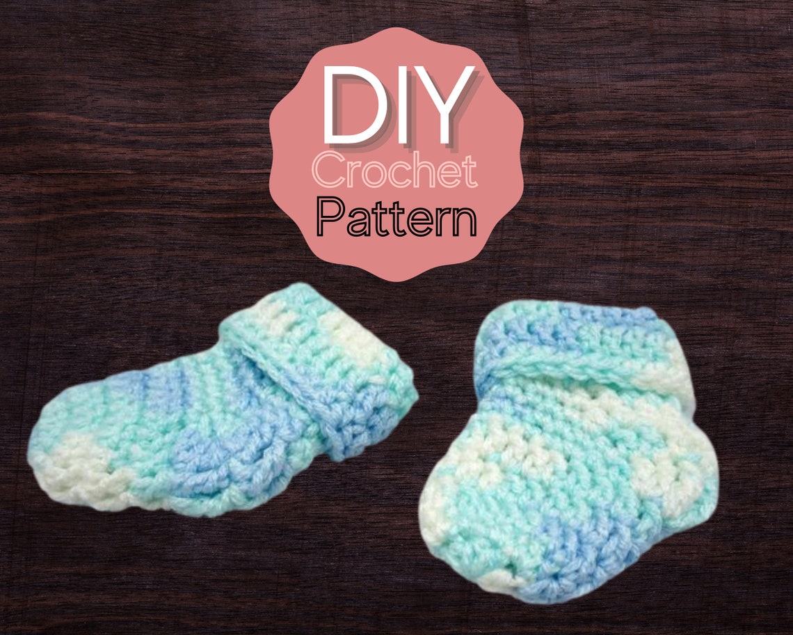 Crochet Pattern Easy Baby Socks One Piece 3 Sizes Newborn to - Etsy
