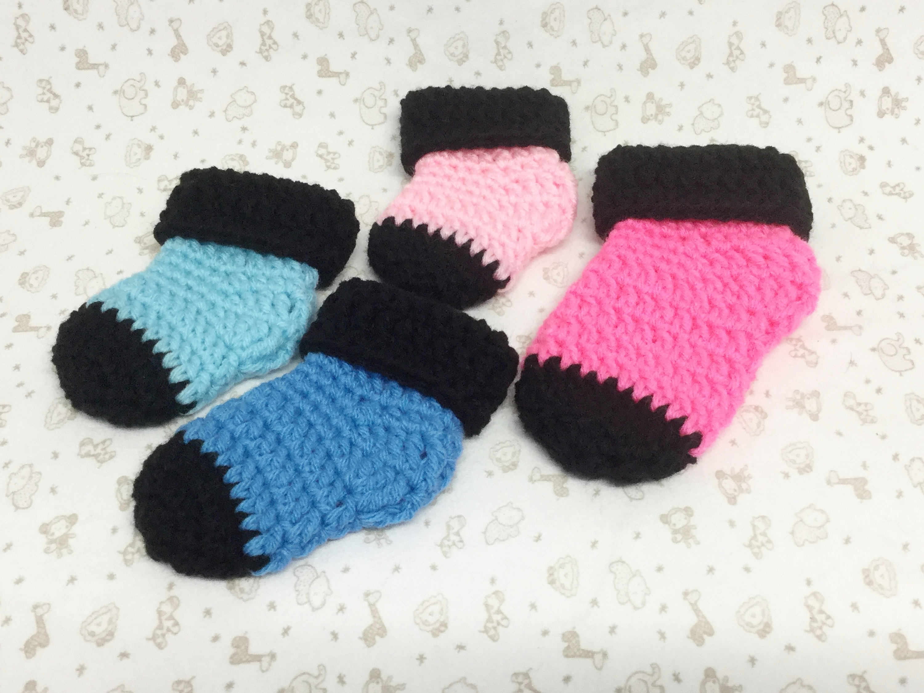 Crochet Pattern Easy Baby Socks One Piece 3 Sizes Newborn to - Etsy