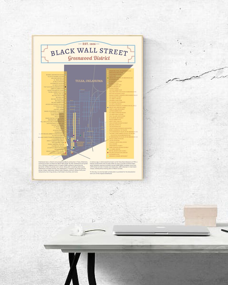 PRINT AT HOME: Black Wall Street Poster Map - Greenwood District ...