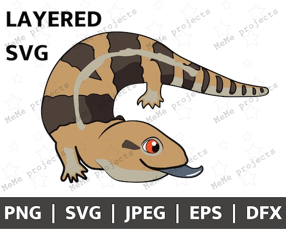 Blue Tongue Lizard Cartoon Clipart