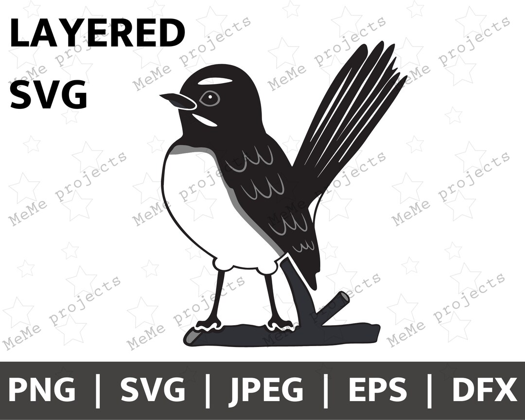 Willy Wagtail | Layered Willie Wagtail Cricut SVG | Australian Native ...
