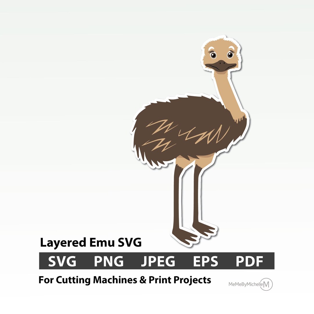 Emu SVG Cut File | Australian Animal Layered Clipart for Cricut ...