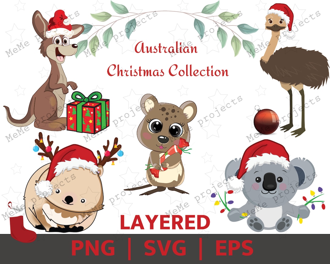 Australian Christmas Animals Layered Christmas Animals for - Etsy UK
