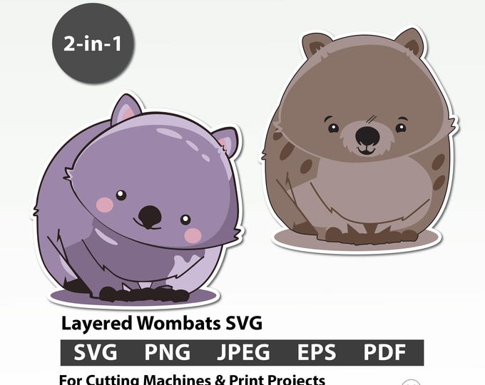 Floral Wombat Svg, Jpeg, Png, Dxf, Animal Clip Art, Wombat Mandela ...