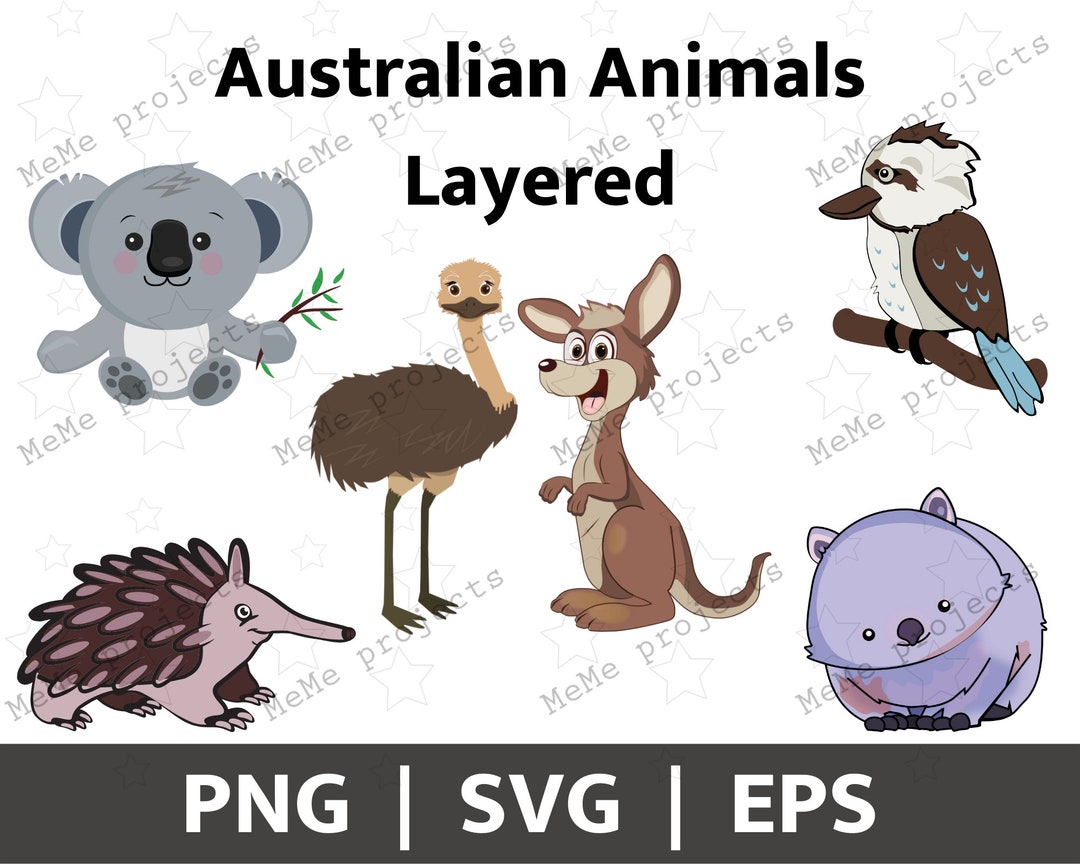 Australian Animal Pack | Koala | Kangaroo | Emu | Echidna | Kookaburra ...