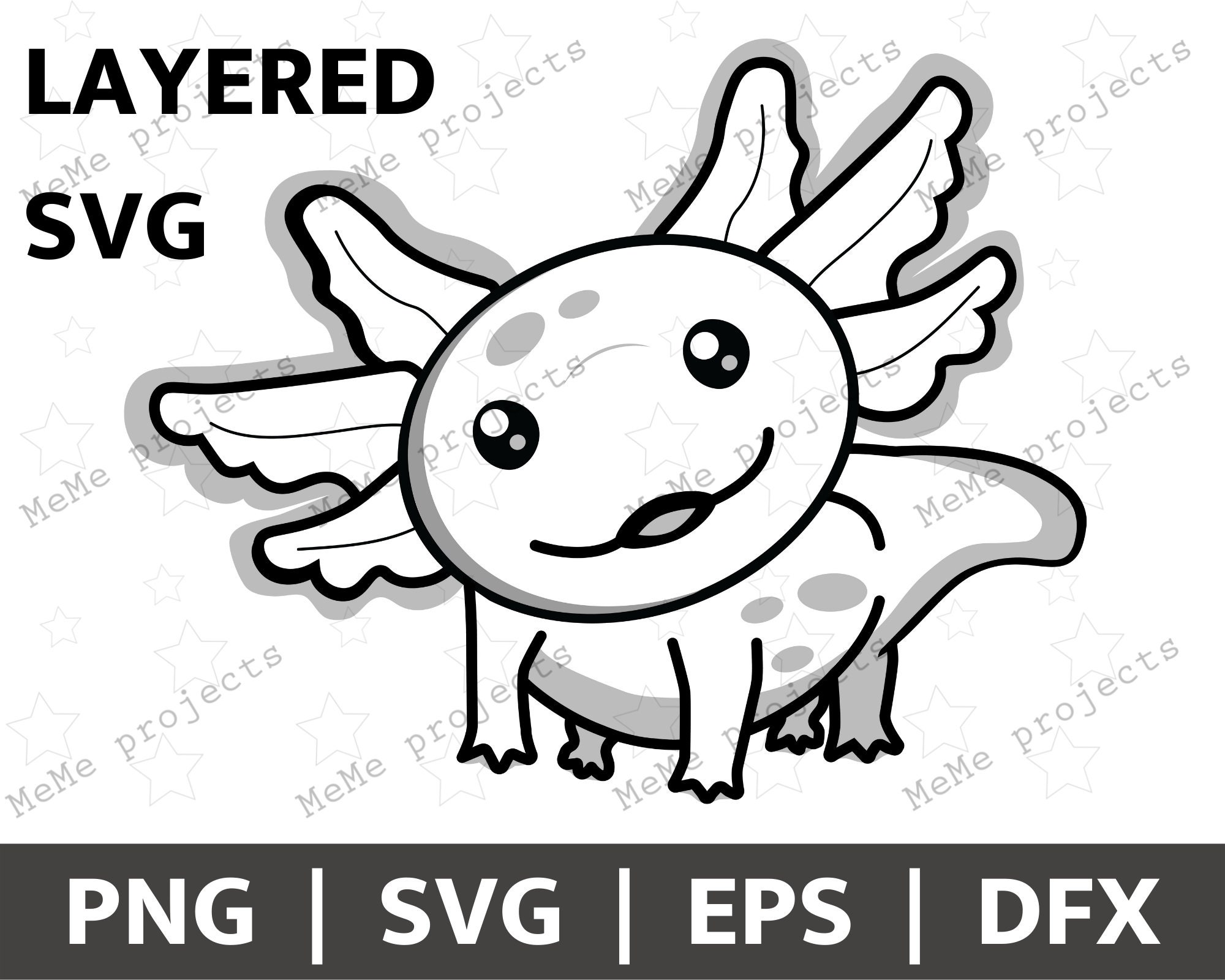 Axolotl Axolotl Cricut Layered Axolotl SVG Cartoon Axolotl | Etsy Ireland