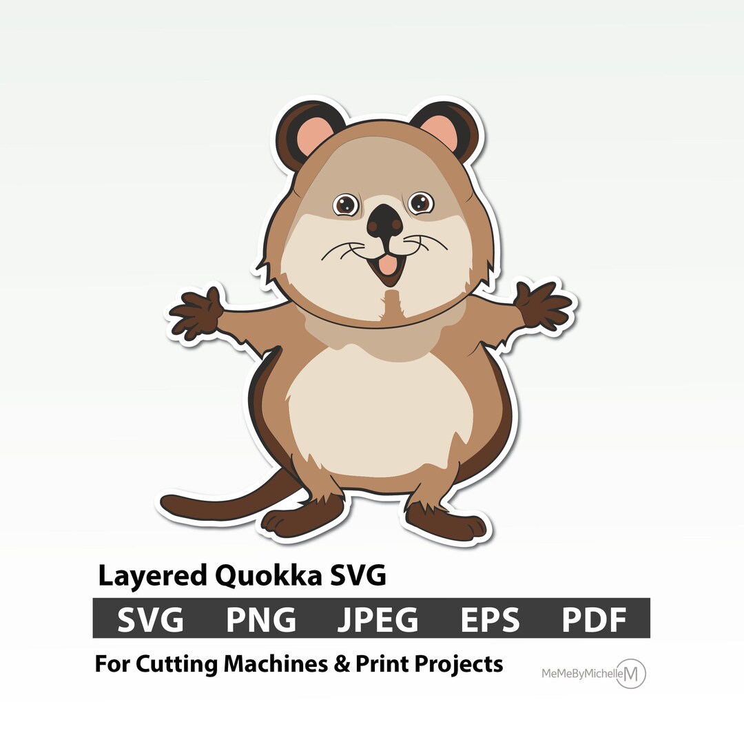 Quokka SVG: Australian Animal Layered Clipart for Cricut & Silhouette ...