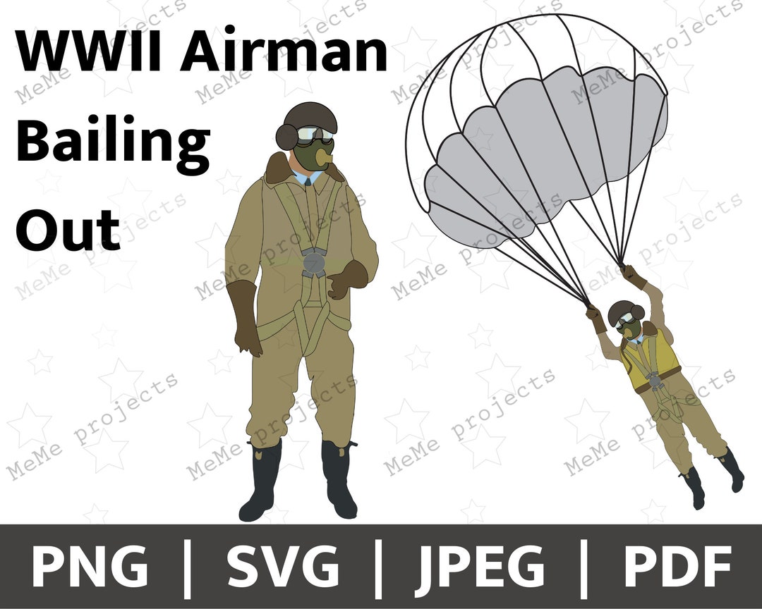 WWII Airman Bailing Out Royal Australian Air Force Air Gunner RAAF ...