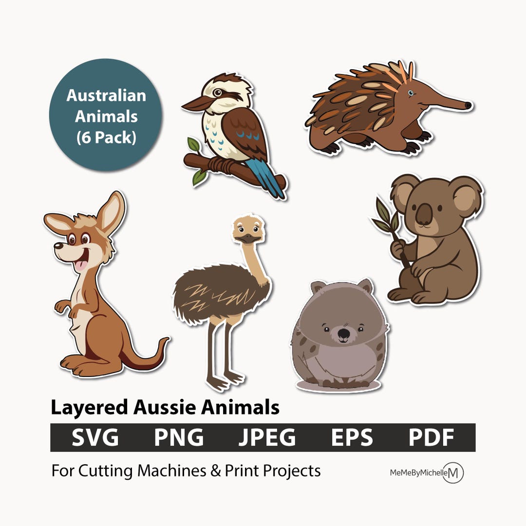 Australian Animals SVG Cut Files | Koala, Kangaroo and More for Cricut ...