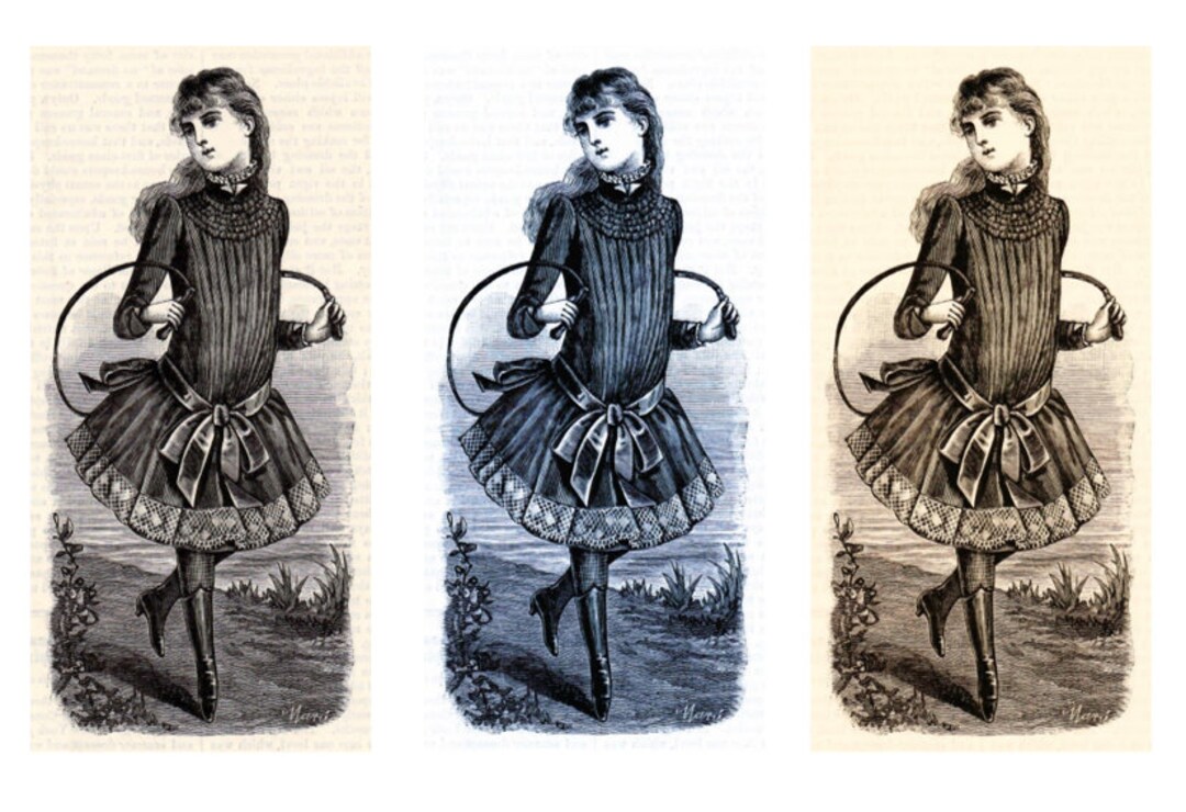 Victorian Girl With Jump Rope Digital Download of Vintage Image, Clip ...