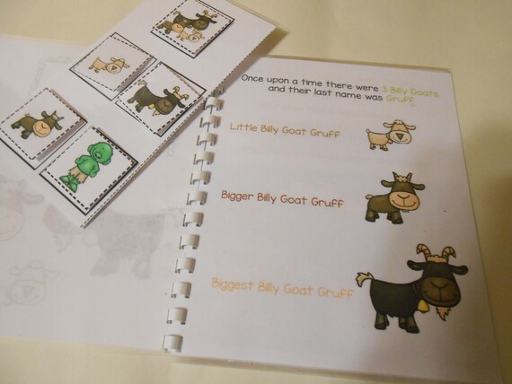 3 Billy goats gruff interactive story book special needs Educational ...