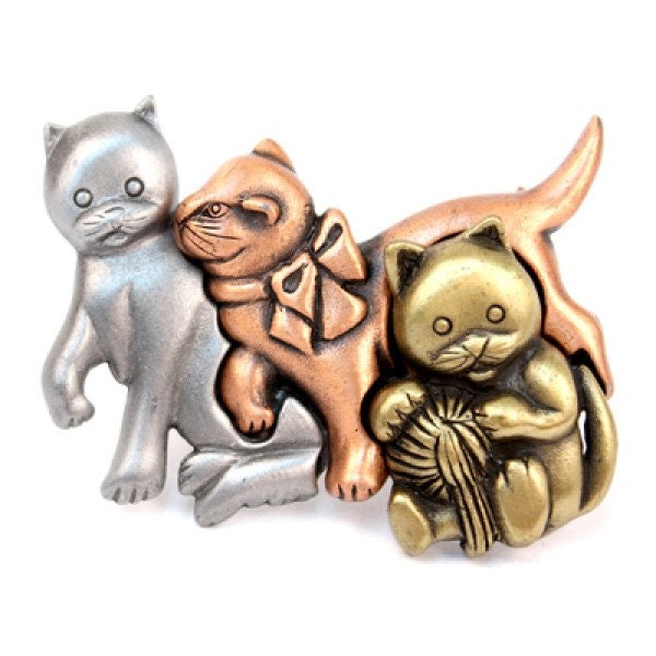 Copper Cat Brooch - Etsy