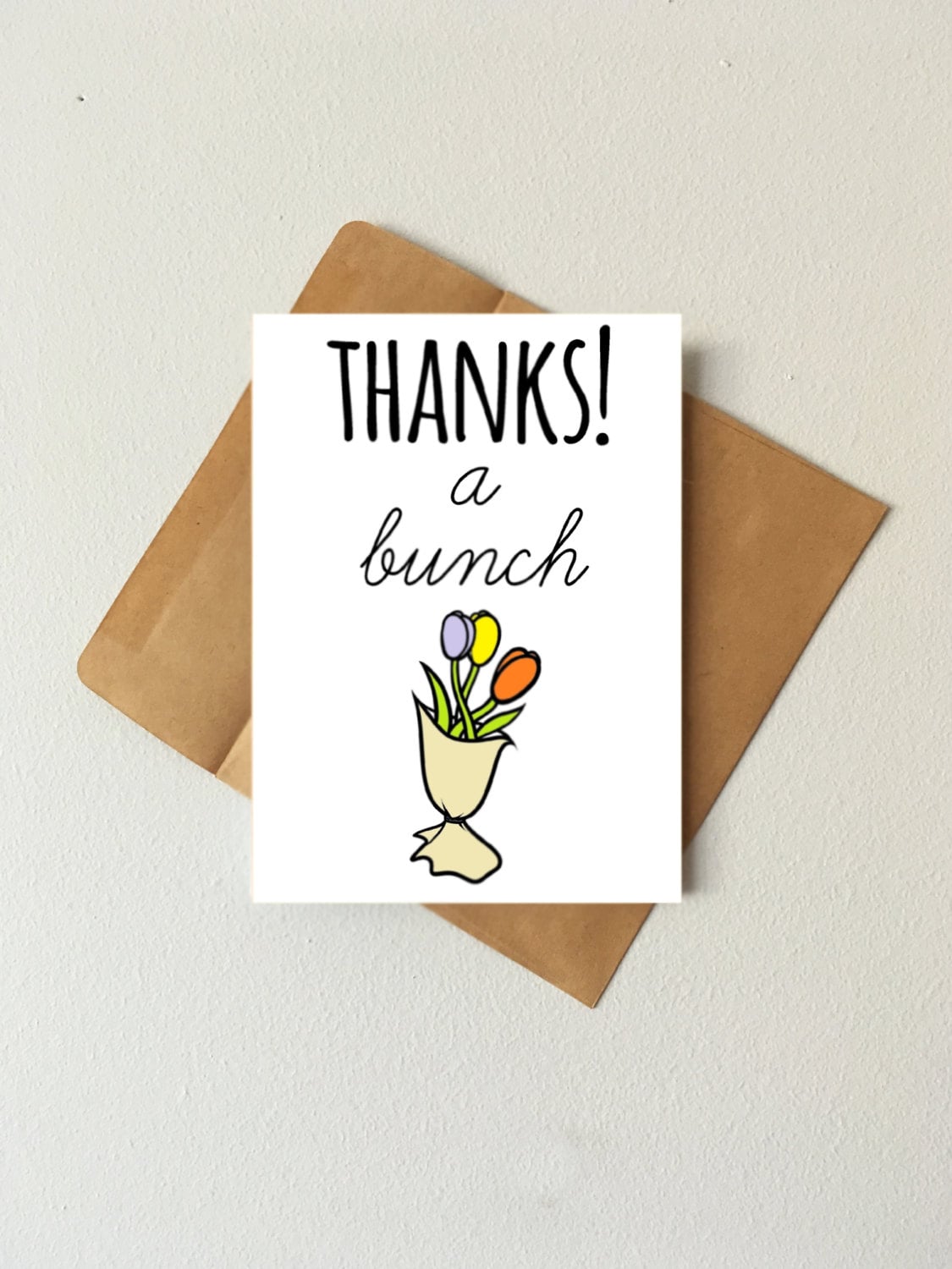 Thanks a Bunch Card, Thank You Card, Flower Card, Punny Card - Etsy