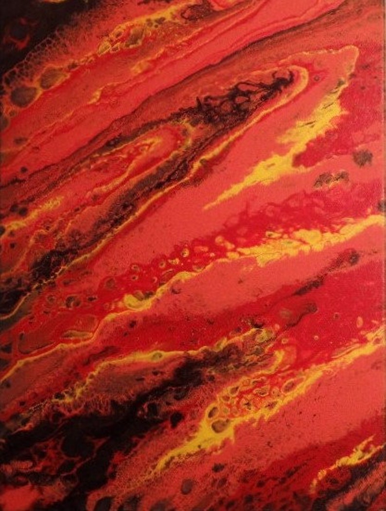 Magma Fluid Acrylic Painting on Canvas 9 x 12 | Etsy