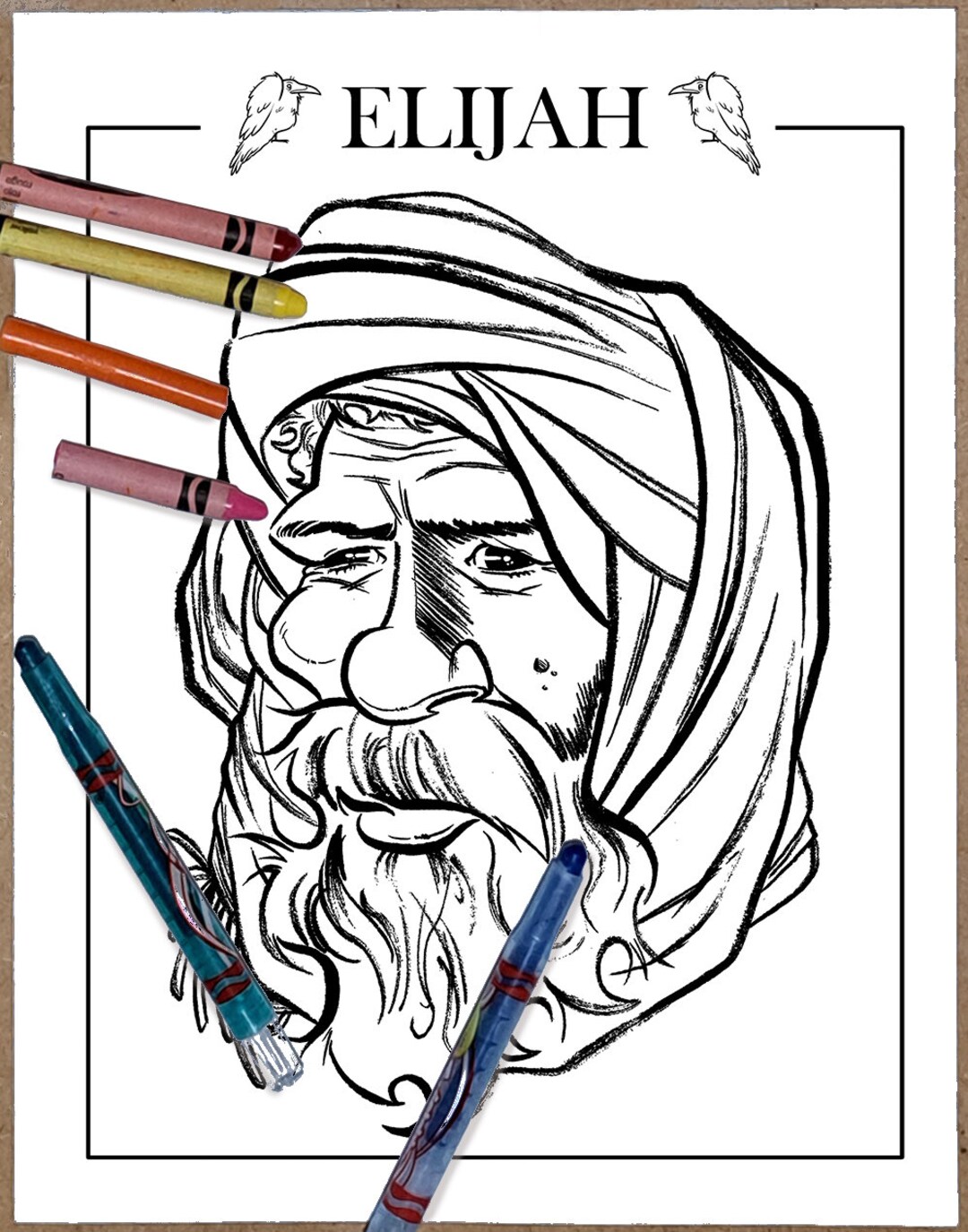 Elijah, DIGITAL DOWNLOAD, Bible Illustration, Printable, Bible Portrait ...