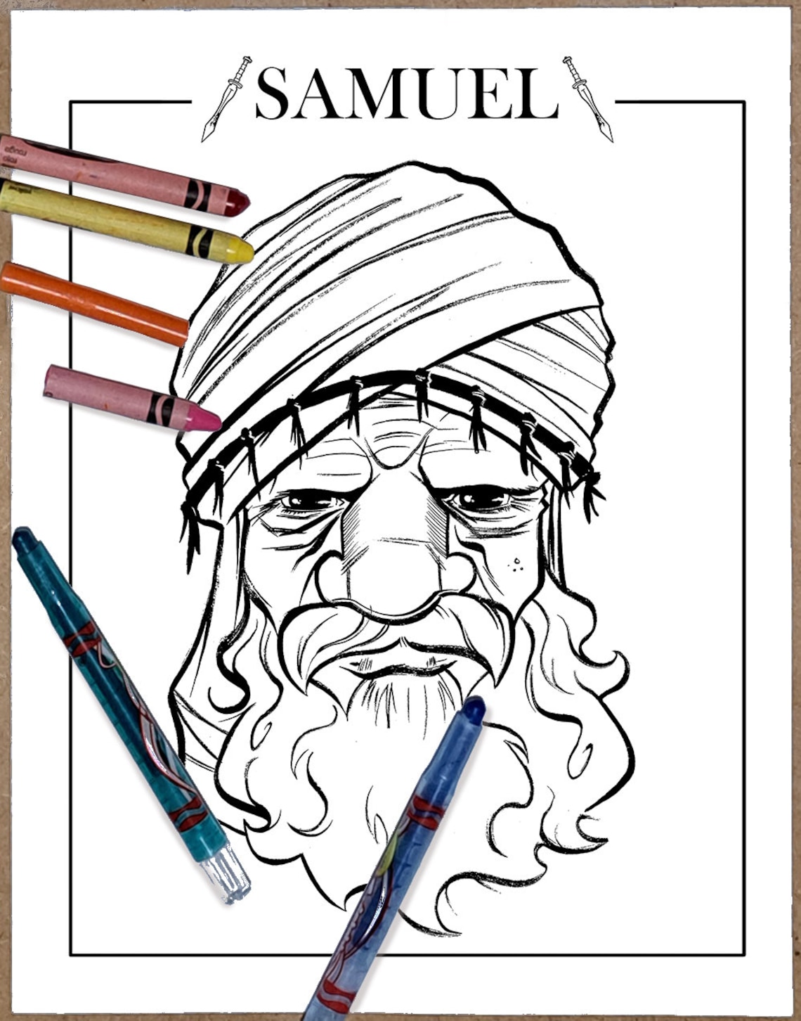 Samuel, DIGITAL DOWNLOAD, Bible Illustration, Printable, Bible Portrait ...