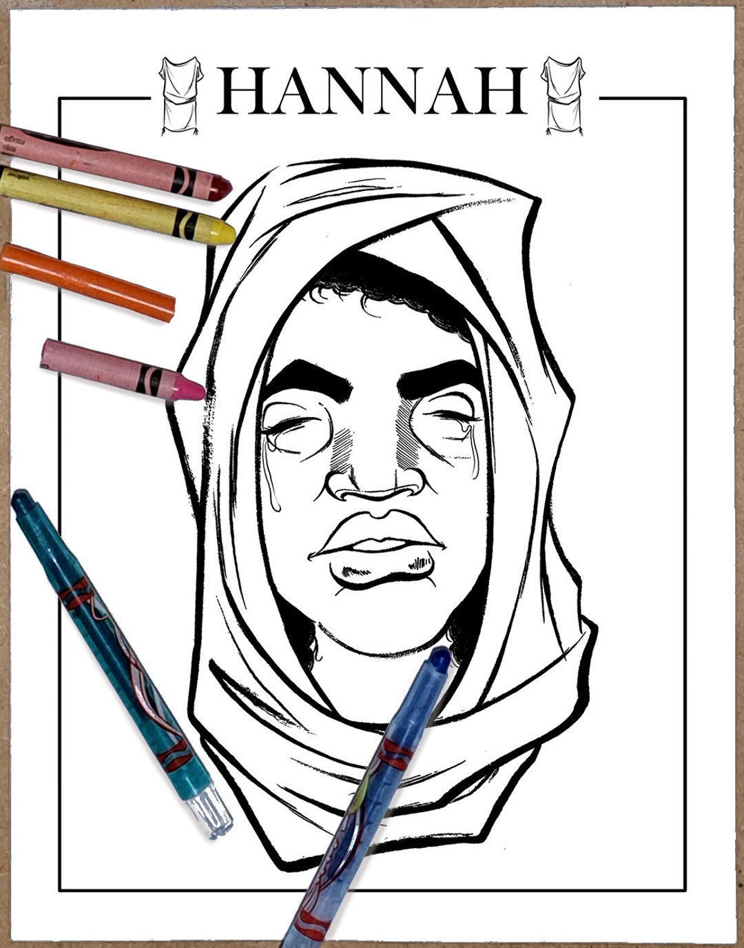 Hannah, DIGITAL DOWNLOAD, Bible Illustration, Printable, Bible Portrait ...