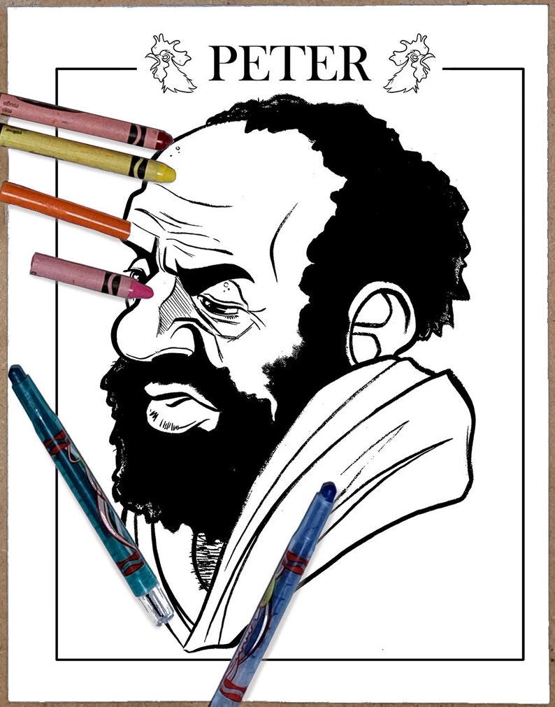 Peter, DIGITAL DOWNLOAD, Bible Illustration, Printable, Bible Portrait ...