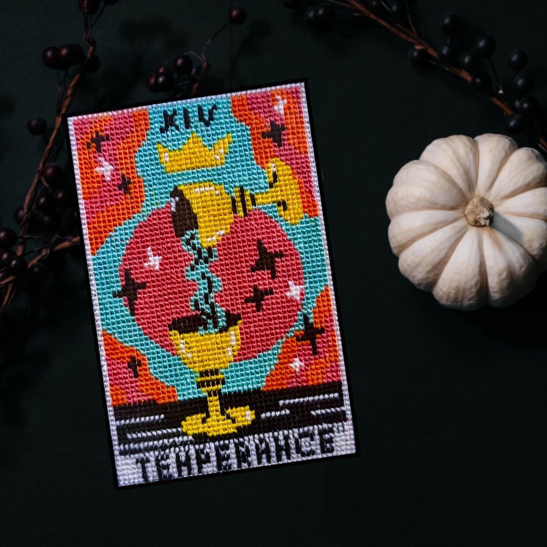 Diy Kit Canvas Embroidery Tarot Card Temperance to Do Yourself - Etsy