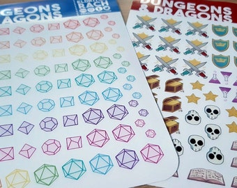 D&D Sticker Sets Cute Sets of Stickers Featuring Imagery From - Etsy UK